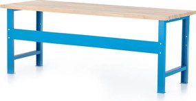 Dílenský stůl Basic s čelní deskou 200 x 80 cm, modrá - ral 5012