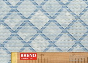 Breno Koupelnová pěnová předložka SOFTY-TEX 79835 modré dlaždice, šíře 65 cm, Modrá