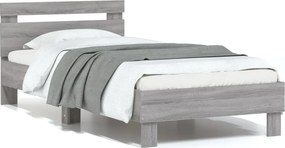 vidaXL Rám postele s čelem 90 x 200 cm kompozitní dřevo [838539] Barva: šedá sonoma