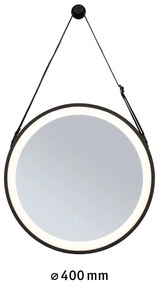 Paulmann 71092 Miro, kulaté zrcadlo s osvětlení a závěsem, 7,5W LED Tunable White, černá, průměr 40cm, IP44