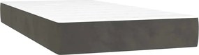 Box spring postel s matrací tmavě šedá 100x200 cm samet 3127656
