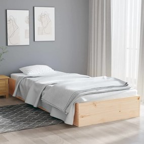 vidaXL Rám postele masivní dřevo 75 x 190 cm malé jednolůžko [820063] Barva: Přírodní