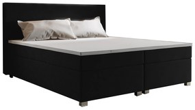 Manželská postel Boxspring 160 cm Simon (černá) (s matrací, bez úložného prostoru). 1047336