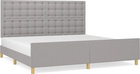 Rám postele bez matrace světle šedý 200 x 200 cm textil 3125405