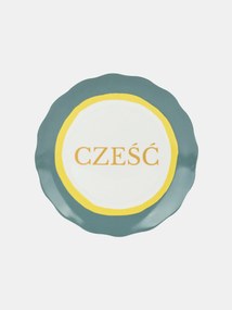 Sinsay - Keramický talíř s nápisem Cześć - vícebarevná