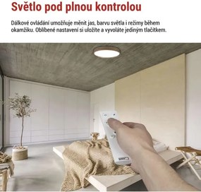 EMOS Stropní LED svítidlo ILVI s dekorem dřeva 500mm 45W CCT s DO ZM5161