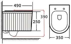 BPS-koupelny Podomítkový modul Geberit DuoFix s WC mísou LA-BL-RIM-03 + ovládací tlačítko Delta 01 bílá