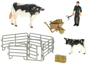 Zoolandia Stralatí kráva s telátkem a doplňky, Sedlák s vidlemi