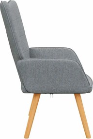 Relaxační křeslo světle šedé textil 327919