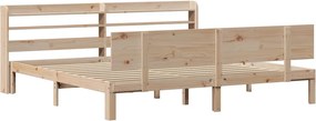 Rám postele s čelem 200 x 200 cm masivní borové dřevo 3306835