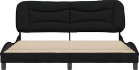Rám postele bez matrace Hvar černý 180 x 200 cm textil 3207788