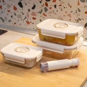 Compactor ASPIFRESH L / Skleněná vakuovací dóza na potraviny / 1040 ml