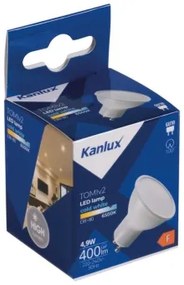 LED žárovka GU10 Kanlux 4,9W (40W) studená bílá (6500K), reflektor 100° 34966