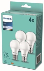 LED žárovky E27 Philips A60 10W (75W) neutrální bílá (4000K) 4ks