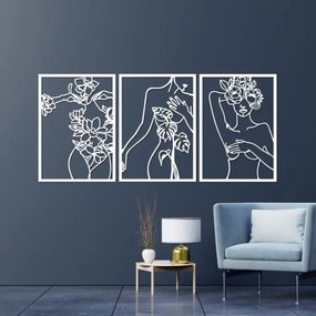 Třídílná nástěnná dekorace ženy – Moderní art umění | SENTOP HDF0480