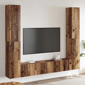 Nástěnné TV skříňky 6 ks Old Wood kompozitní 3328985