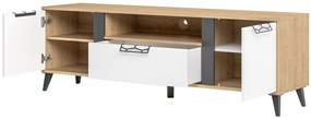Casarredo - Komfort nábytek Televizní stolek DONORI 25 2D1S ořech americký/bílá/grafit
