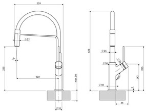Omnires VITA VI6350BLBL Dřezová baterie, černá - Omnires