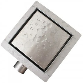 Nerezový sprchový žlábek T02 Podlahový odtok pro sprchový kout13,5 x 13,5 cm - včetně krytu odtoku