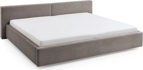 Taupe čalouněná dvoulůžková postel s úložným prostorem s roštem 200x240 cm Cube – Meise Möbel