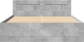 Rám postele s čelem betonově šedý 120 x 190 cm kompozitní dřevo 3295607