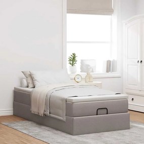 Osmanský rám postele s matrací taupe 90x190cm textil 3311075