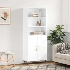 vidaXL Skříň highboard lesklá bílá 69,5 x 34 x 180 cm kompozitní dřevo