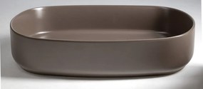 Isvea Isvea, INFINITY OVAL keramické umyvadlo na desku, 55x36cm, taupe, 10NF65055-2H