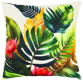 Botanický voděodolný povlak na polštář s UV filtrem 45x45 Květinové listy barevné Domarex