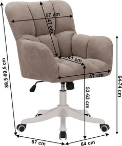 Kancelářské křeslo, šedohnědá Taupe, LOREL