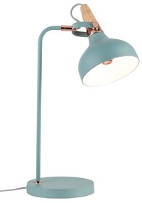 Paulmann 79651 Juna, zelená stolní lampa z kovu, mědi a dřeva, 1xE14, výška 51cm