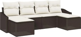 Set pohovek 6 ks Hnědá polyratan 3346828