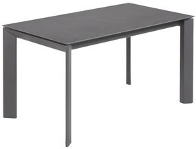 OnaDnes -20% Antracitově černý keramický rozkládací jídelní stůl Kave Home Axis I. 140/200 x 90 cm