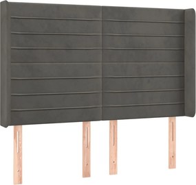 Box spring postel s matrací a LED tmavě šedá 140x200 cm samet 3139626