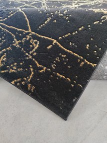 BE Koberec Elite 4355 BLACK GOLD - černý obdélníkový Rozměr: 140x190 cm