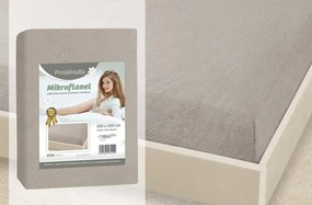Bellatex Prostěradlo Mikroflanel Šedá 90x200 cm