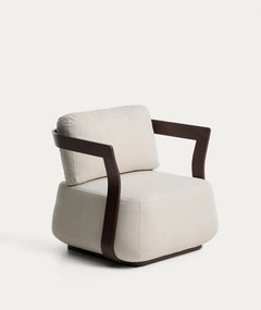Hnědé/krémové polstrované zahradní křeslo Tamaris – Kave Home
