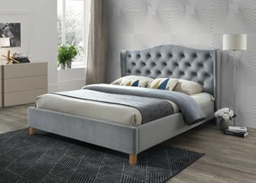 Manželská postel ASPEN Velvet | 160x200 cm Barva: Šedá / Bluvel 14