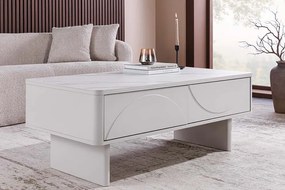 Konferenční stolek Luna 120cm bílý – keramika mramor