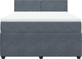 Box spring postel s matrací tmavě šedá 140x200 cm samet 3290053