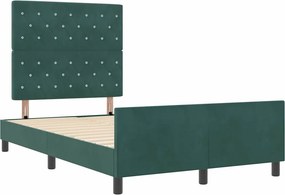 Postel s boxspringem s čelo Tmavě zelená 120 x 200 cm samet 3344864