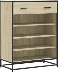Botník dub sonoma 75 x 38 x 97,5 cm kompozitní dřevo a kov 3300876