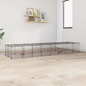 36panelová ohrádka pro zvířata s dvířky černá 280 x 70 x 35 cm ocel 3114057
