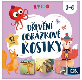 Albi Dřevěné obrázkové kostky Kvído