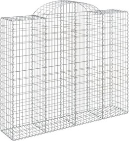 Klenuté gabionové koše 3 ks 200x50x160/180cm pozinkované železo 3146384