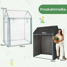 Costway Malý skleník na rajčata Přenosný fóliový skleník s černou sítí