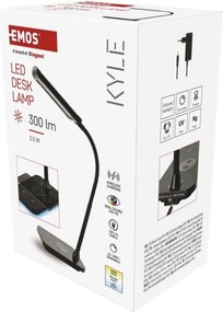 Stolní LED lampa KYLE s USB černá