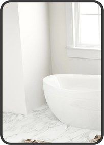 Nástěnné zrcadlo HOMCOM 50x70 cm - Dekorativní zrcadlo s kovovým rámem a snadnou instalací pomocí háčku do obývacího pokoje, předsíně a chodby