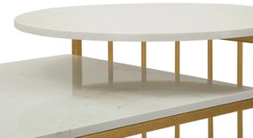 Designový konferenční stolek Kehlani 90 cm bílý / zlatý