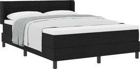Postel s boxspringem s čelo Černý 190 x 140 cm textil 3341036